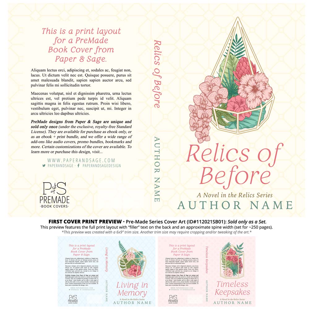 PreMade Series Covers ID#112021SB01 (The Relics Series, Only Sold as a ...